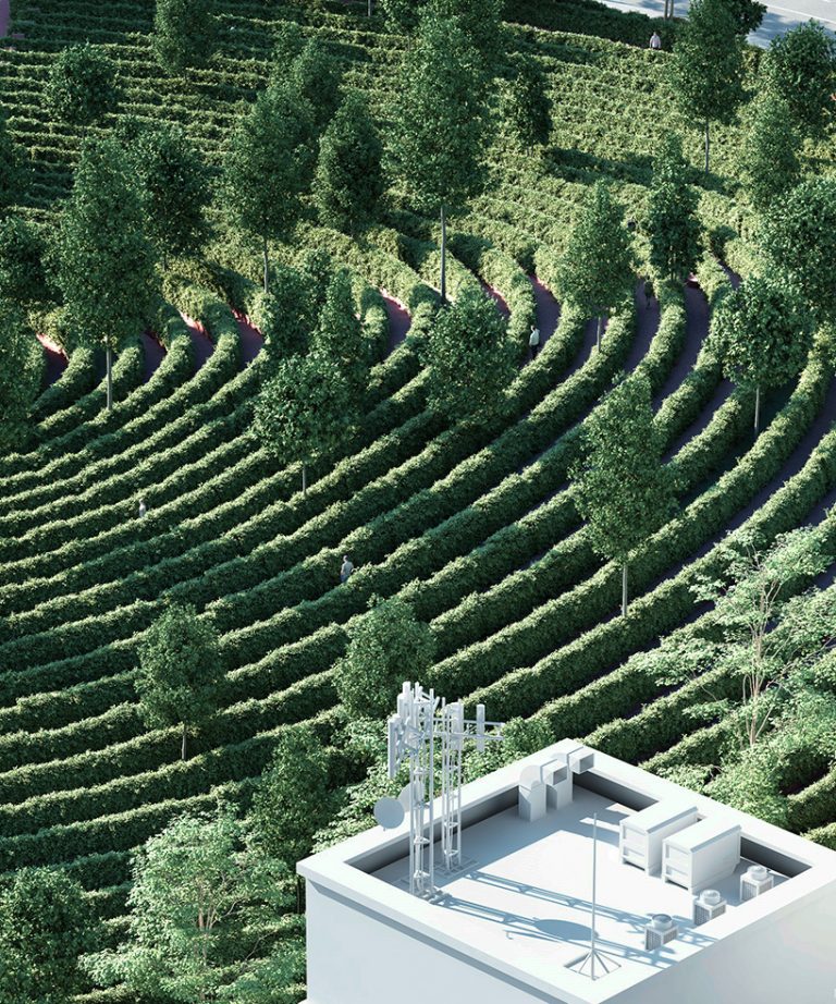 precht designs a fingerprint-shaped park for physical distancing