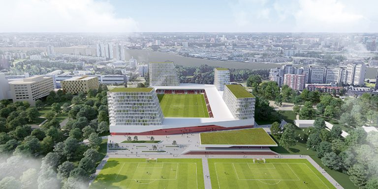 football stadium in the netherlands integrates mixed-use towers