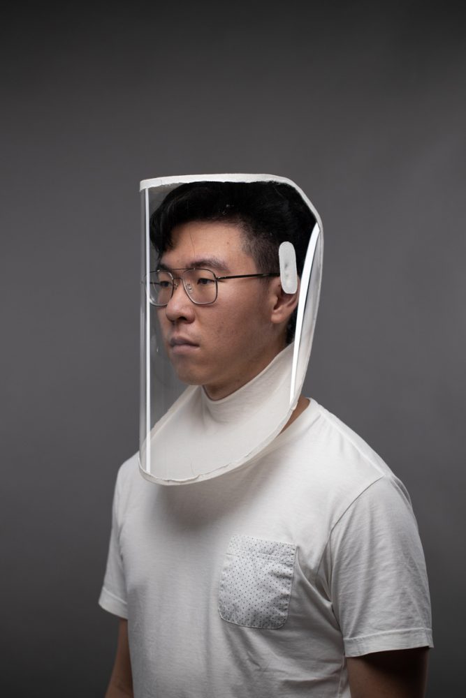 'X-hood' face shield by stuck design offers a wearable isolation shell ...