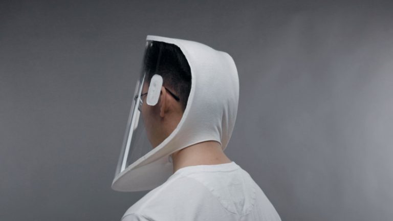 'X-hood' face shield by stuck design offers a wearable isolation shell ...
