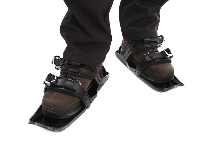 turn your shoes into mini skis with snowfeet, a combination of skis and ...