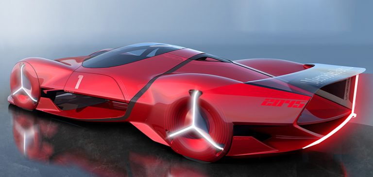 red sun concept car by wayne jung is a solar-powered mercedes-benz hypercar
