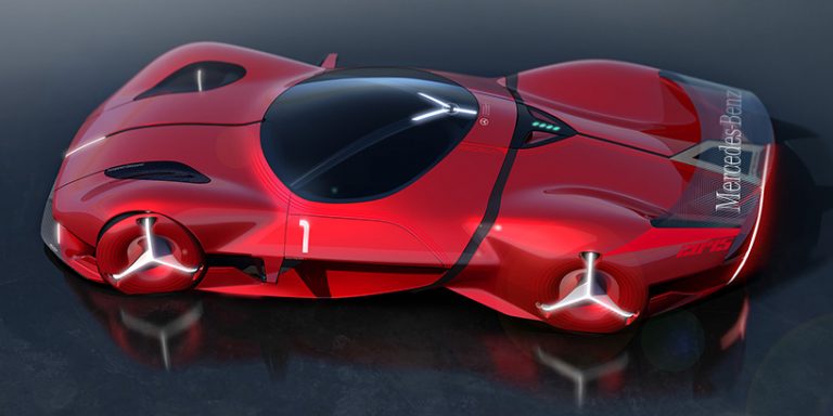 red sun concept car by wayne jung is a solar-powered mercedes-benz hypercar