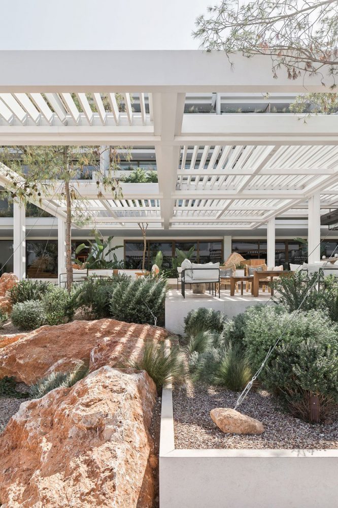 k-studio's light, breezy pergola shades its helios restaurant in athens