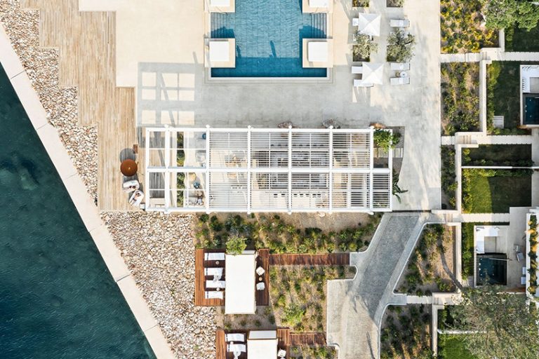 k-studio's light, breezy pergola shades its helios restaurant in athens