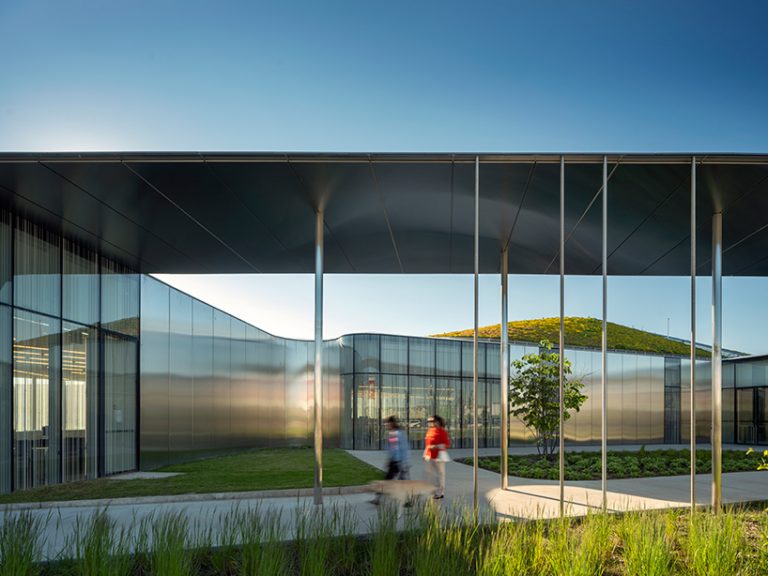 RDHA tops springdale library in ontario with a fluid, undulating topography