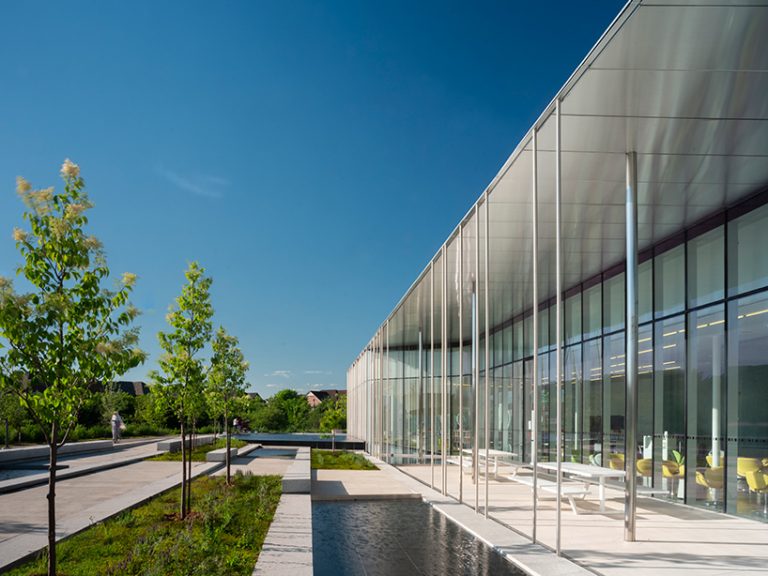 RDHA tops springdale library in ontario with a fluid, undulating topography