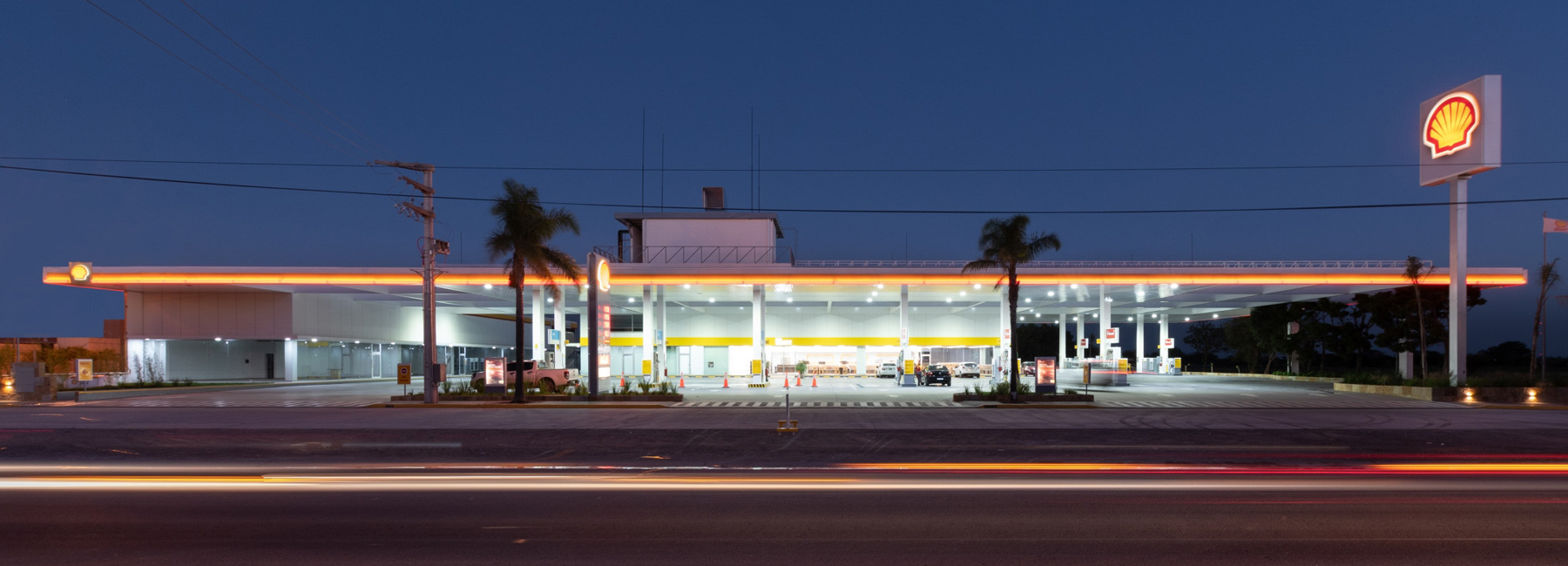 PON arquitectos fits modular service station with solar panels and ...