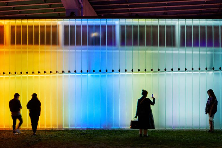 'thermally speaking' light installation changes colors according to ...