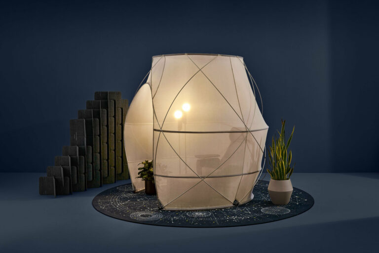 steelcase sets up cozy comfort in the office with two work tents