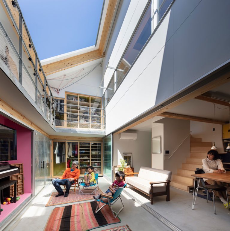 open sky house by YSAA exposes everyday life to nature in tokyo
