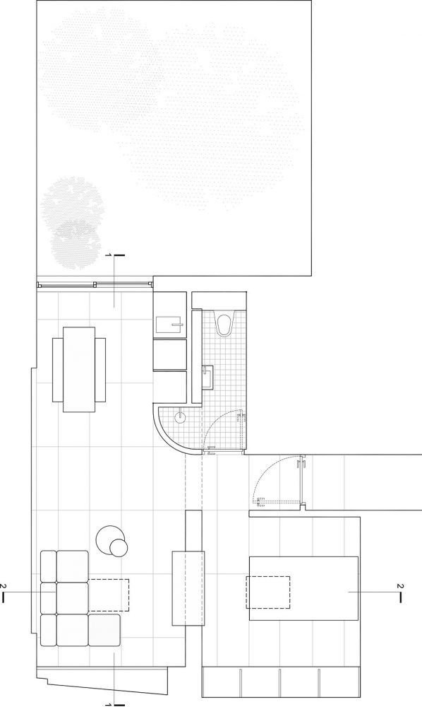 sculptural partition wall with curved openings organizes apartment ...