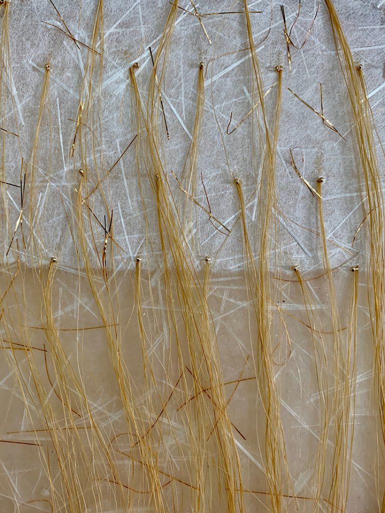 ava roth collaborates with bees in embroidery artworks contained by ...