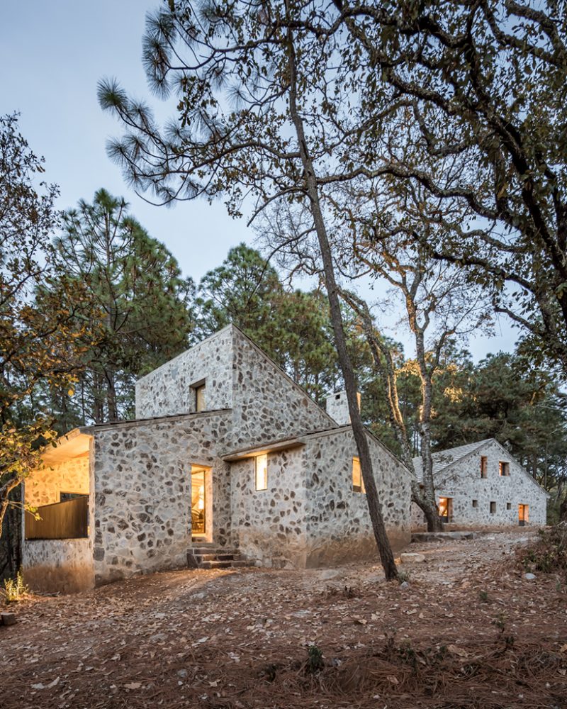 COA arquitectura's stone DSA dwellings are huddled among jalisco woods