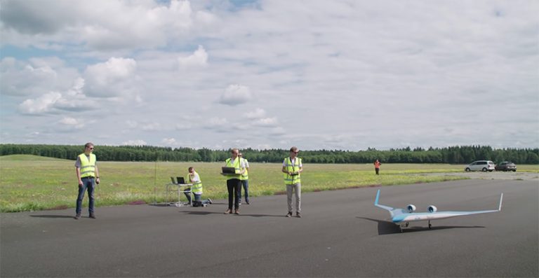 KLM & TU delft's energy-efficient flying-V aircraft model takes to the sky