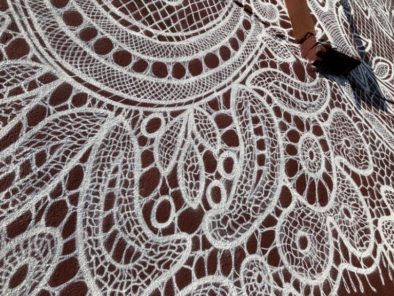 nespoon's giant lace mural in calais, france, pays tribute to the city ...