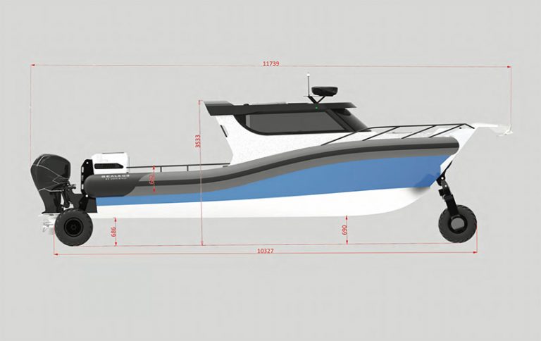 sealegs 12M cabin rib, the world’s largest amphibious production boat