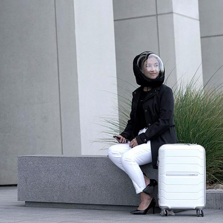 air by MicroClimate is a helmet equipped with HEPA filters and two high ...