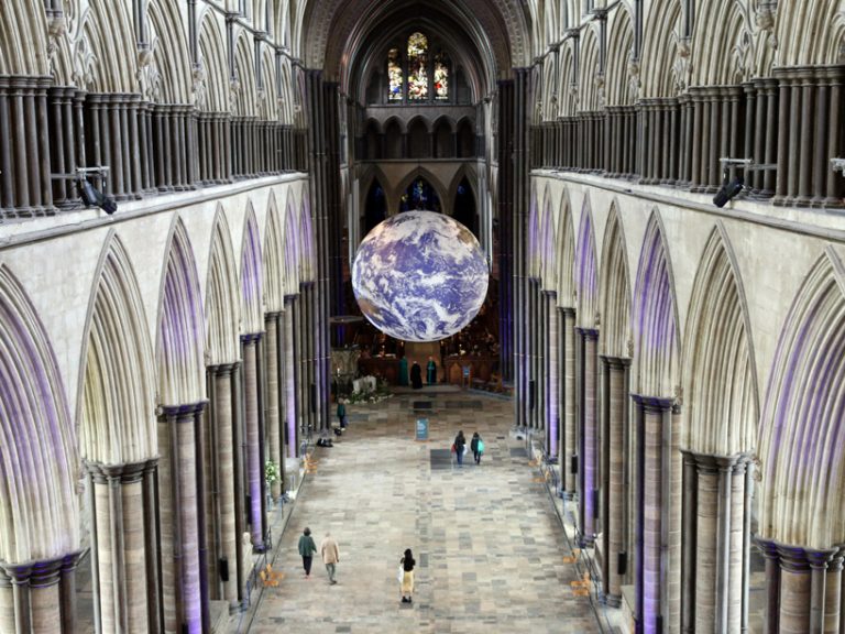'gaia', luke jerram's seven-meter diameter earth sculpture, is ...