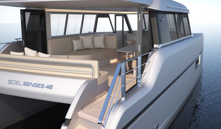 soel yachts unveils a 48ft electric catamaran powered by solar panels