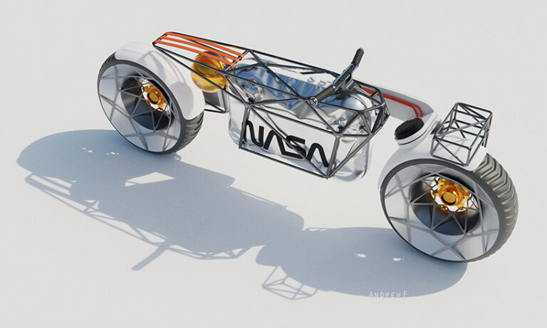 andrew fabishevskiy envisions an electric NASA motorcycle for moon ...