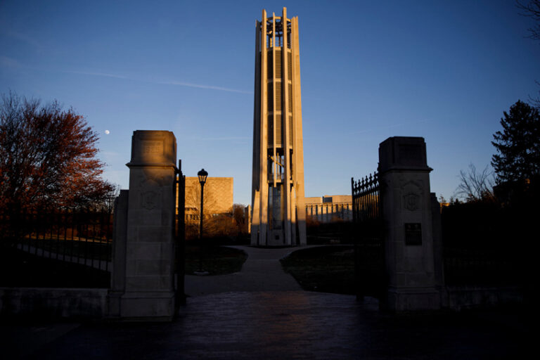 a new musical instrument towers 128 feet over indiana university