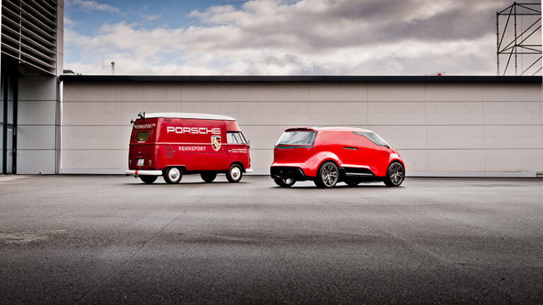 porsche unveils the vision renndienst, a secret all-electric minivan ...