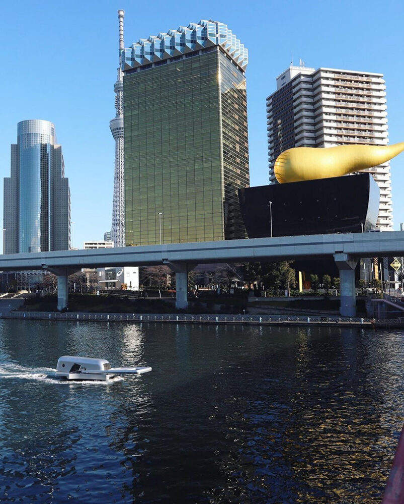 this zip-fastener ship by yasuhiro suzuki unzips tokyo's sumida river ...