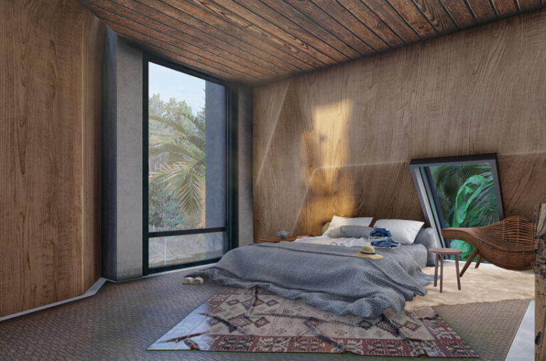 shomali studio envisions a cluster of faceted 'eibche' dwellings in bali