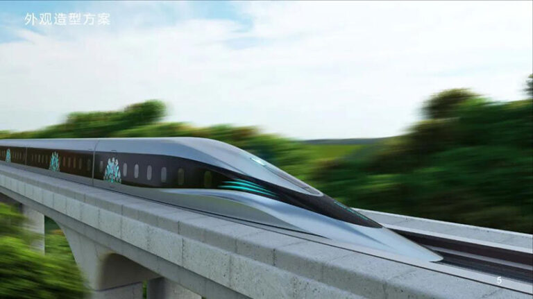china unveils a maglev train prototype with peak speed of 620 km/h