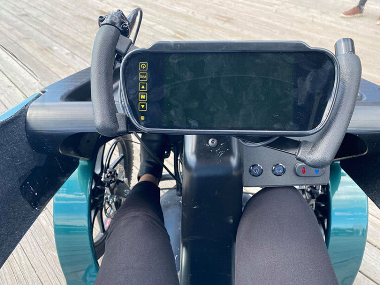 the CityQ is 4-wheel electric bicycle with car-like functions and comfort