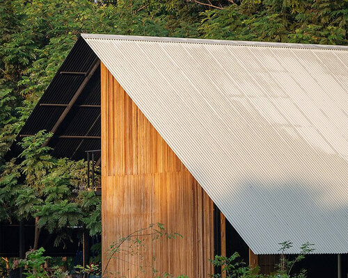 sher maker unveils pleated wood fashion studio in chiang mai