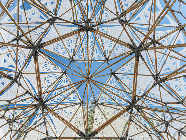 students at ETH zurich use digital methods to build bamboo pavilion