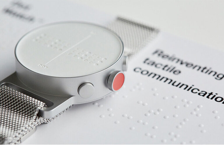 dot watch is a stylish braille device designed for the visually impaired
