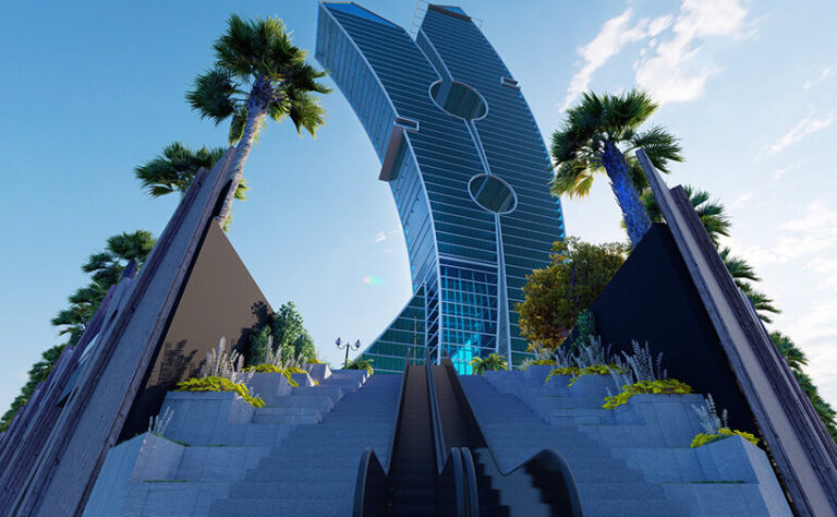 dubai's clothespin tower to be largest piece of art ever created