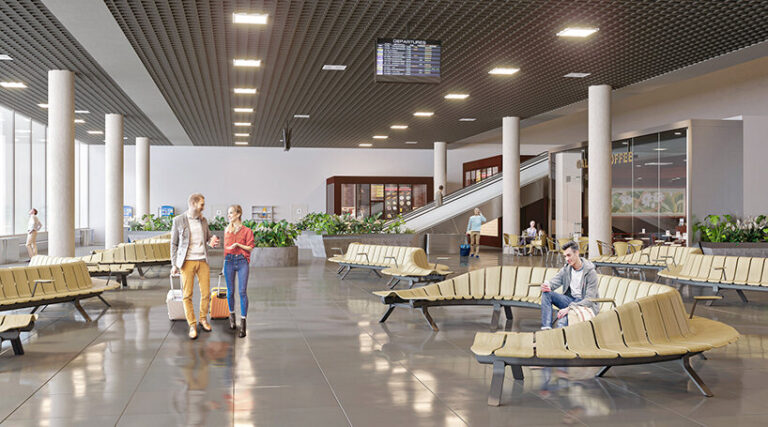 green furniture concept's modular seating shapes harmonious public spaces