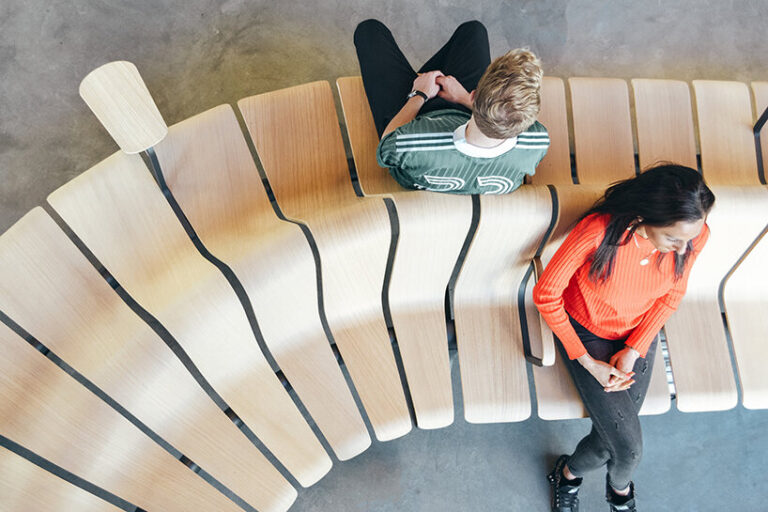 green furniture concept's modular seating shapes harmonious public spaces
