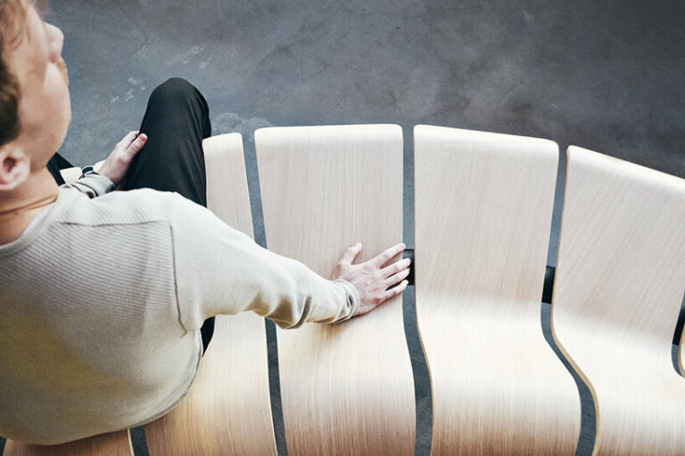 green furniture concept's modular seating shapes harmonious public spaces