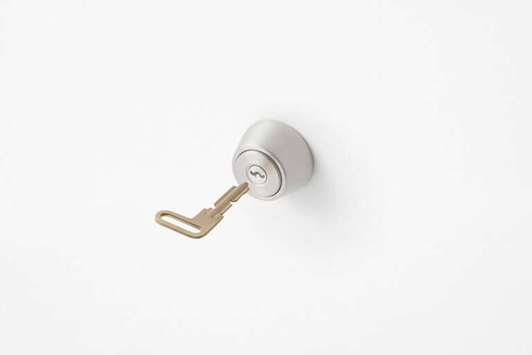 nendo's new L-shaped brass key uses the principle of leverage
