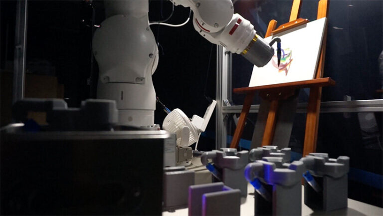 watch an AI-based robot create fine art paintings