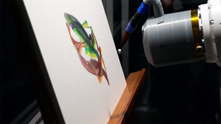 watch an AI-based robot create fine art paintings