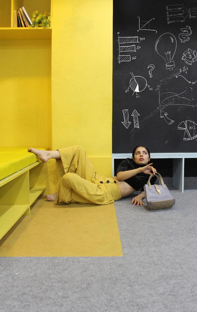 black chalkboard surface + yellow corner complete creative studio ...