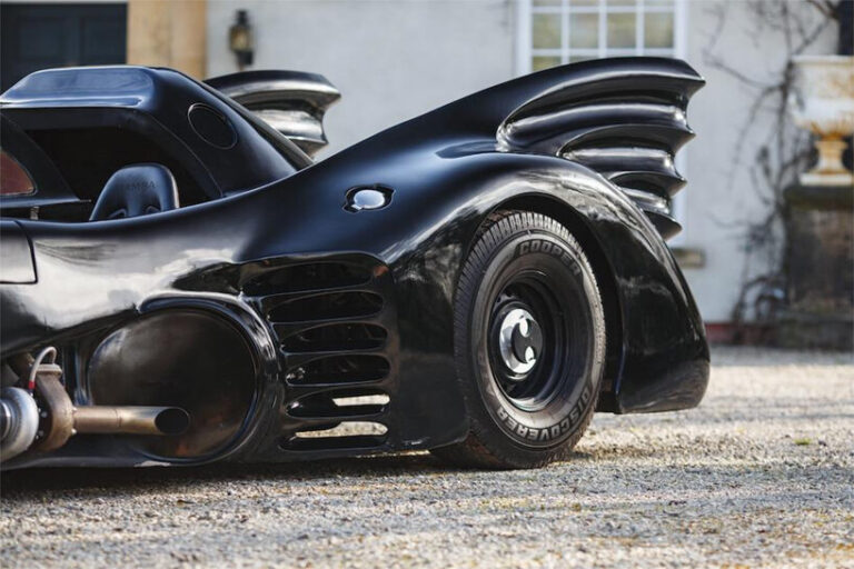 1965 ford mustang transformed to recreate tim burton's iconic batmobile