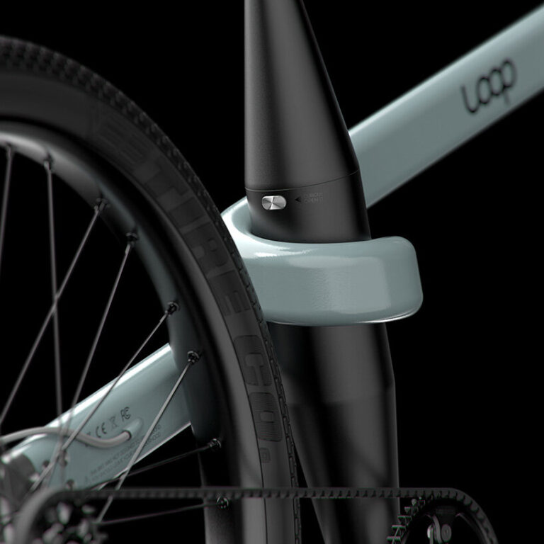 this bike by gaëtan francq features an atypical loop-shaped frame