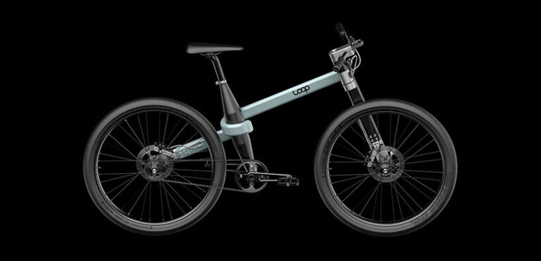 this bike by gaëtan francq features an atypical loop-shaped frame