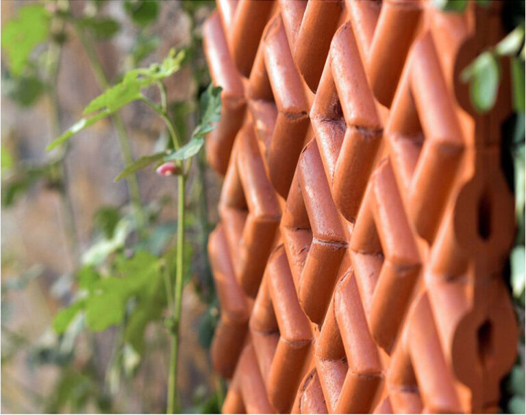manoj patel repurposes clay roof tiles in sculptural outdoor furniture ...