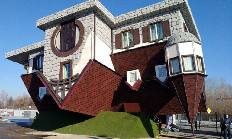 explore the strange and familiar world of upside down architecture