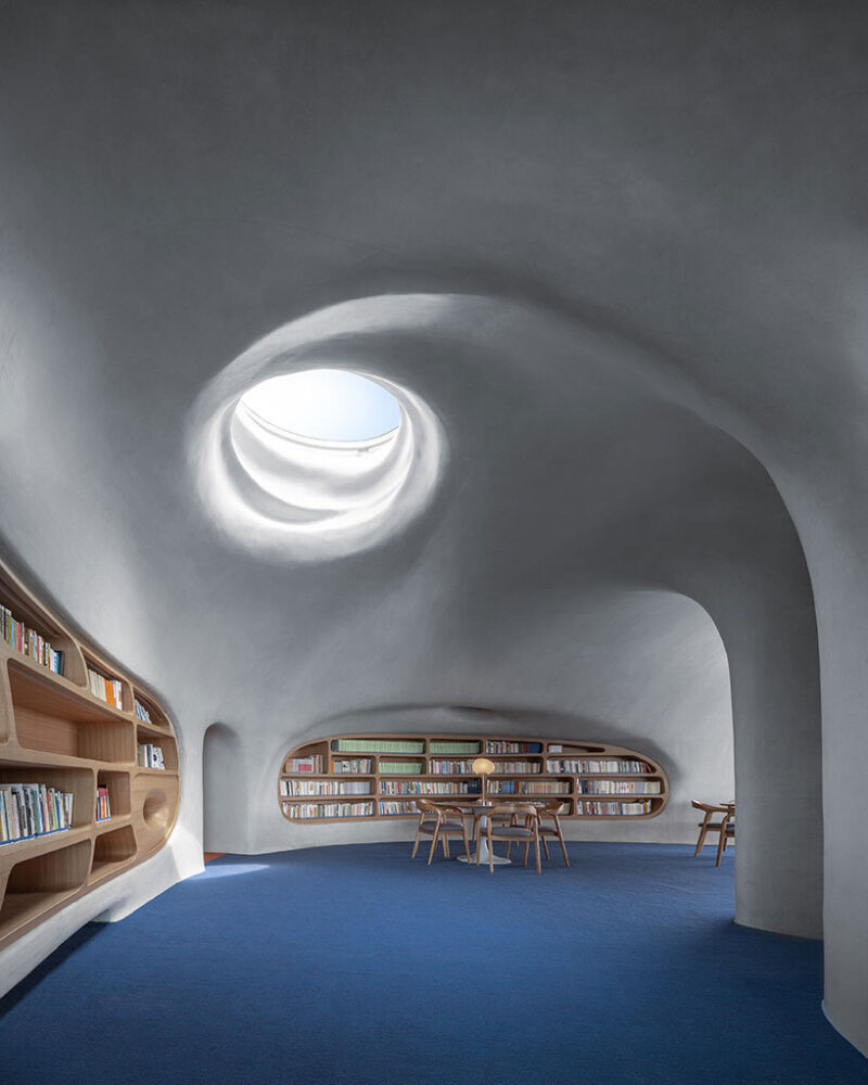 MAD architects completes its wormhole library, 'cloudscape of haikou'