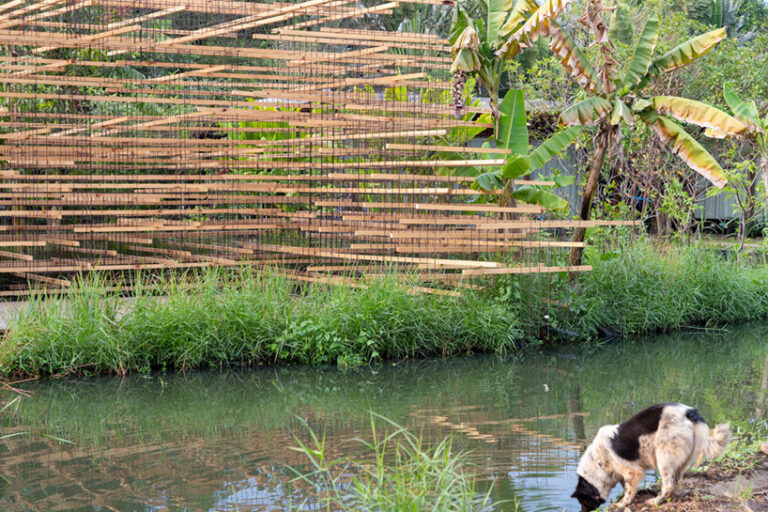 MIA design studio builds its 'straw pavilion' of atmospheric blurred timber