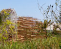 MIA design studio builds its 'straw pavilion' of atmospheric blurred timber